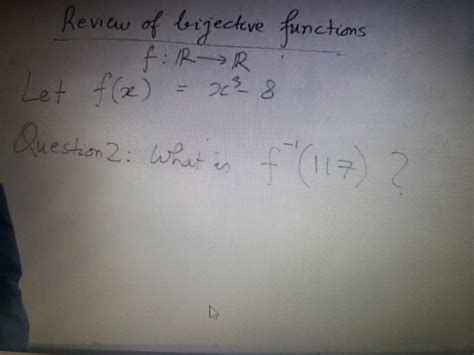solved review of bijective functions l f r r let f x