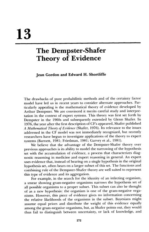 Pdf The Dempster Shafer Theory Of Evidence