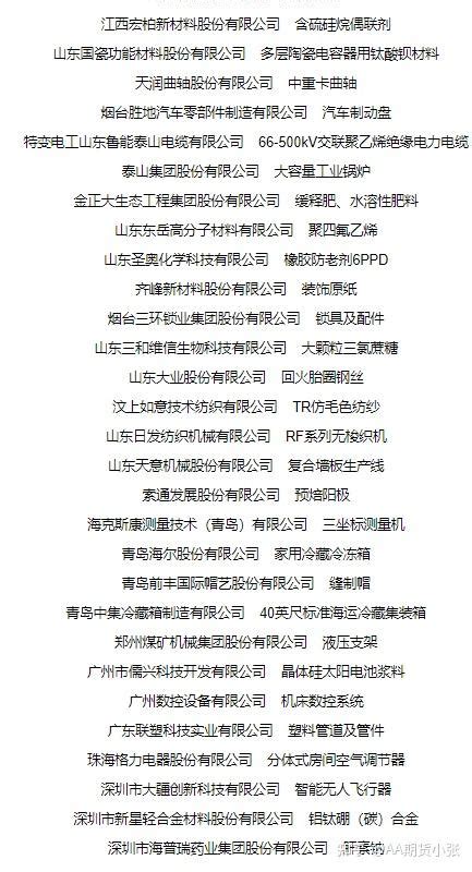 国内上市的“制造业单项冠军企业”名单 知乎