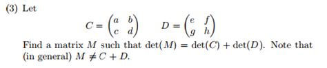 linear algebra - Finding a Matrix from Determinants - Mathematics Stack Exchange