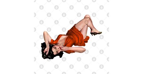 Girl Laying Down Blue Navy Sexy Pinup Retro Classic Vintage Sexy