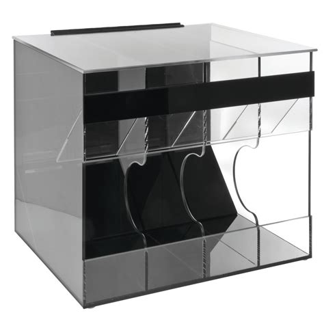 Cal Mil 4 Compartment Black Clear Plastic Condiment Packet Organizer