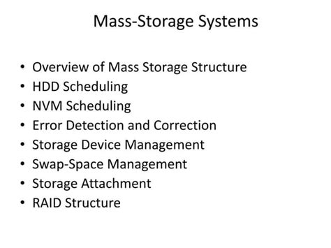 Mass Storage Systems Presentation Operating Systems Ppt