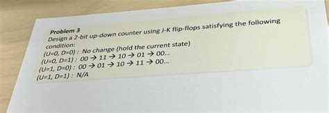 solved problem 3 design a 2 bit up down counter using j−k