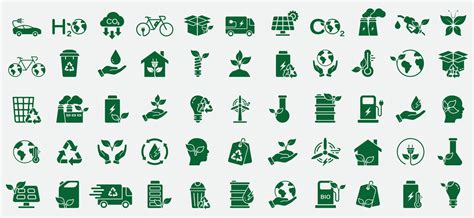 Guardar Conjunto De Iconos De Silueta De Ecología Ambiental Casa