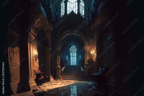 Creepy Interior Of An Abandoned Building Background Concept Art