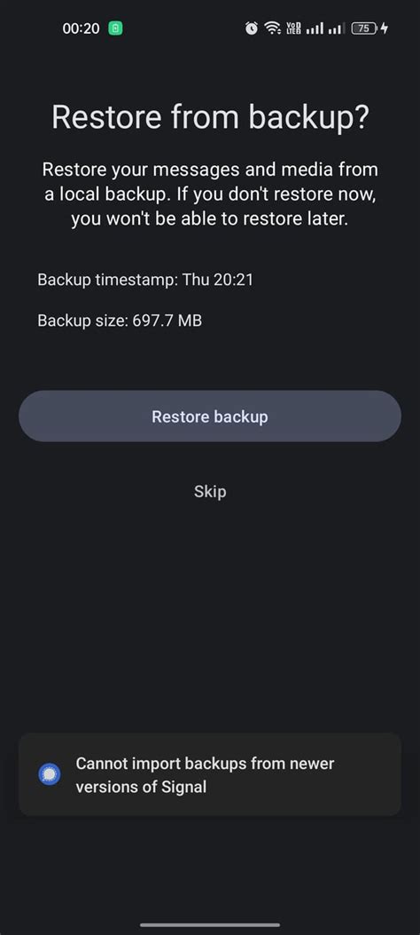 I Tried To Restore My Back Up But Its Not Working Help Please Rsignal