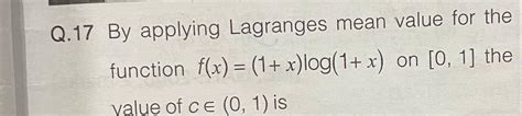solved q 17 by applying lagranges mean value for the