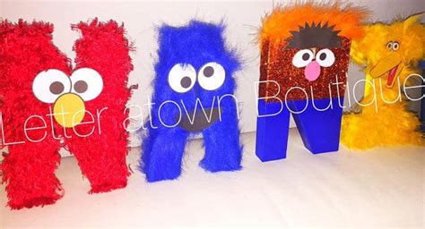 Sesame Street Letters Sesame Street Birthday By Lettertownboutique