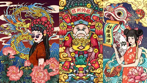 国潮风插画玉米壳儿 站酷zcool