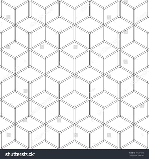 Seamless Geometric Pattern D Wireframe Structure Stock Vector Royalty Free