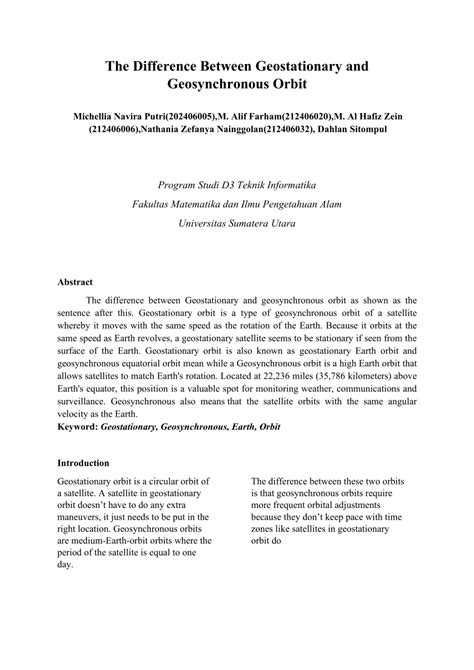 PDF The Difference Between Geostationary And Geosynchronous Orbit