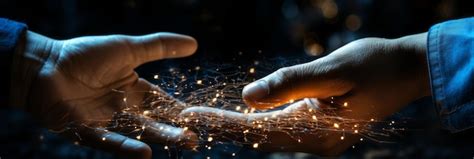 Premium Ai Image Ai Machine Learning Hand Of Robot Touching On Big Data Network Ai Generated