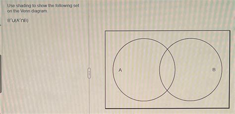 Solved Use shading to show the following set on the Venn | Chegg.com