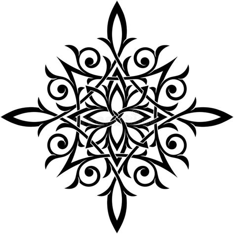 Stylized Victorian Gothic Ornament Square Composition Stock Vector