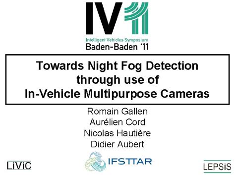 Towards Night Fog Detection Through Use Of Invehicle