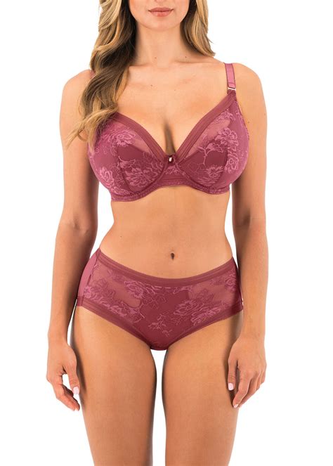 Fusion Lace Rosewood Padded Plunge Bra From Fantasie