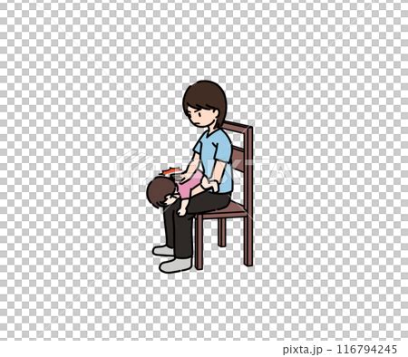 乳児への背部叩打法のイラスト素材 116794245 PIXTA
