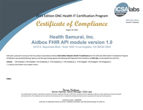 Onc Certified Fhir® Api §170315g10