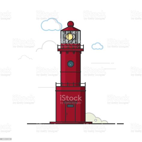 Mercusuar Merah Ilustrasi Vektor Kerangka Ilustrasi Stok Unduh Gambar