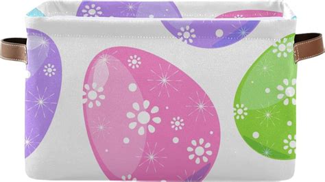 Coolnut Colorful Easter Eggs Storage Bins Foldable Canvas Fabric