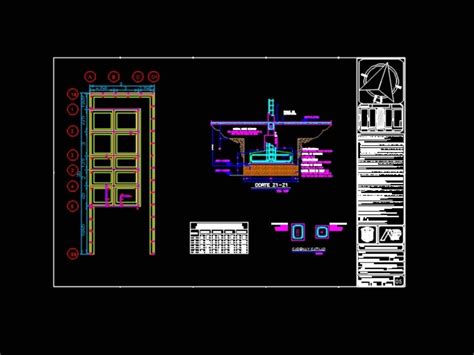 Plano Detalle De Cimentacion zapata Corrida En AutoCAD Librería CAD