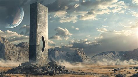 Huge Science Fiction Monolith Premium Ai Generated Image