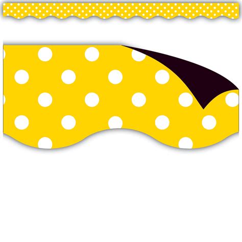 Yellow Polka Dots Magnetic Border Tcr77258 Teacher Created Resources