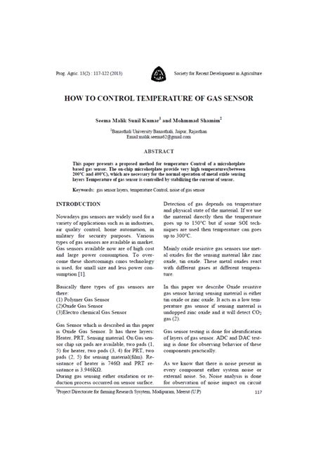 Pdf How To Control Temperature Of Gas Sensor