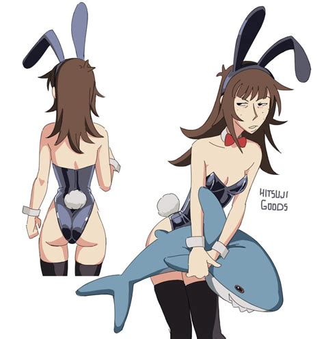 Rule 34 1girls Bangs Bare Shoulders Black Legwear Black Leotard Blahaj Bowtie Brown Hair Bunny