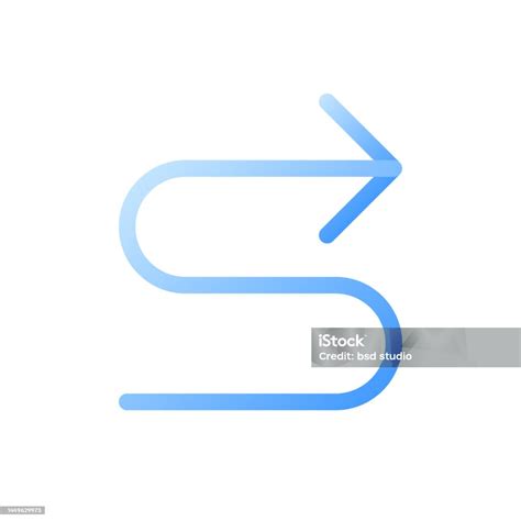 右曲がりくねった道路矢印フラットグラデーション2色uiアイコン Guiのベクターアート素材や画像を多数ご用意 Gui らせん階段