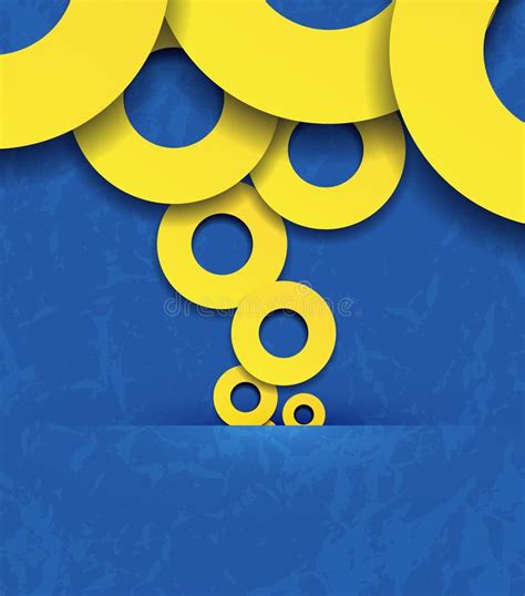 Overlapping Yellow Circles On A Blue Background Stock Illustration