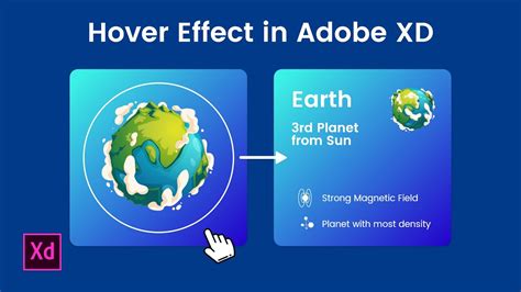 hover effect earth card adobe xd tutorial youtube