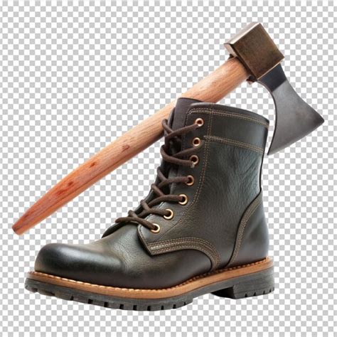 Black Sharp Small Ax In The Boot Isolated Premium Ai Generated Psd