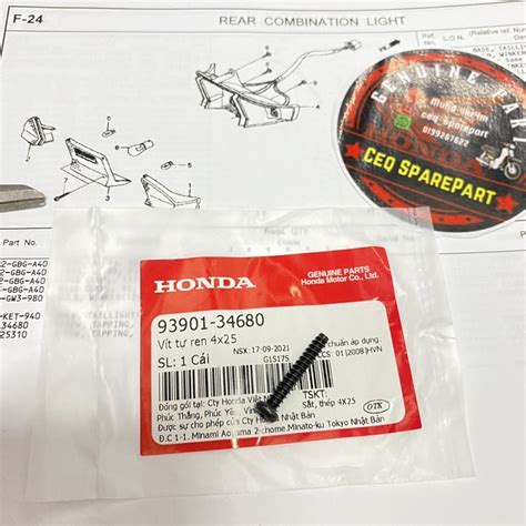 Skru Cover Lampu Belakang Ex5 Hp Dream 💯original Honda 1pcs Shopee