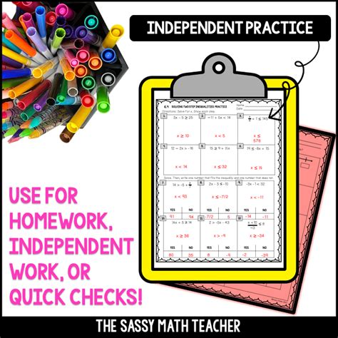 Solving And Graphing Two Step Inequalities Guided Notes And Practice Worksheet The Sassy Math