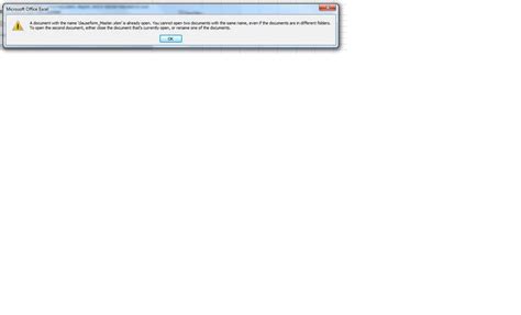 Excel Error Message File Says Its Already Open When Its Not
