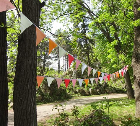 Colorful Fabric Wedding Bunting Party Banner Single Sided Flags Etsy