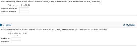 Solved Find The Absolute Maximum And Absolute Minimum Chegg