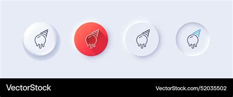 Ice Cream Line Icon Vanilla Sundae Cone Sign Vector Image