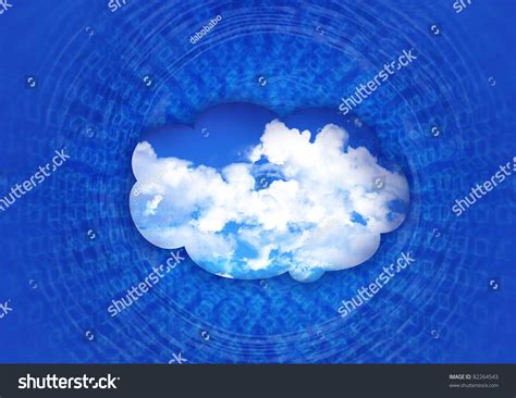 Cloud Computing Some Device Blue Sky Stock Illustration 82264543