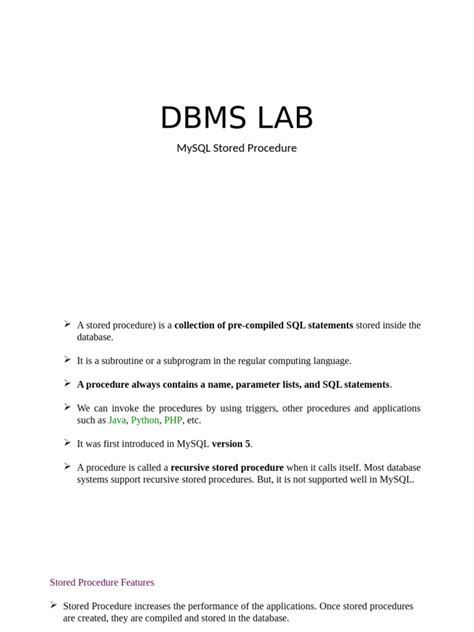 stored procedure pdf parameter computer programming databases