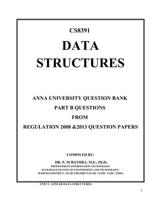 CS8391 Data Structures Part B Questions Anna University PDF