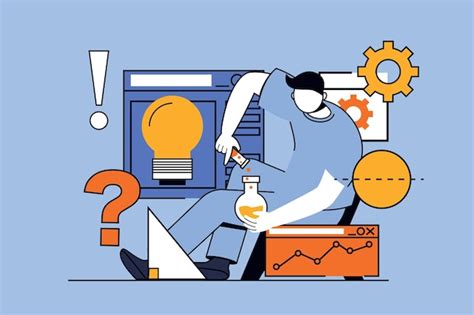 Premium Photo Science Laboratory Concept With People Scene In Flat