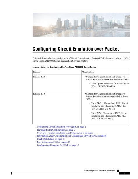 pdf configuring circuit emulation over packet · configuring circuit