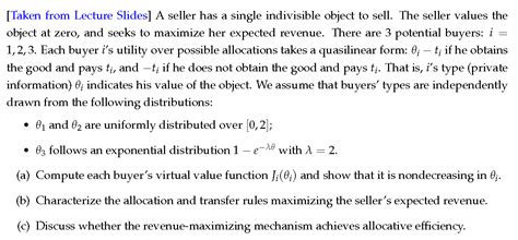 Solved Taken From Lecture Slides A Seller Has A Single Chegg