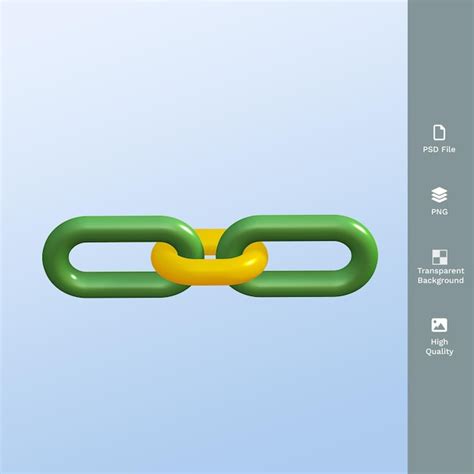 Premium Psd Chain Link Icon 3d Render