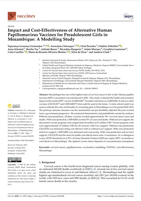 Impact And Cost Effectiveness Of Alternative Human Papillomavirus