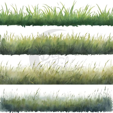Watercolor Grass Border Clipart Botanical Page Dividers Png Digital