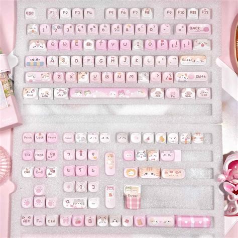 Cute Themed Moa Keycap Set Playful Aesthetic Kawaiikeycaps